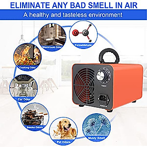 VTAR Ozone Machine Generator 20,000 mg/h High Capacity Generator,Ozone Machine Odor Removal,for Large Space Area, home,Basement,Hotel, Car,Smoke,Pet.（Orange）