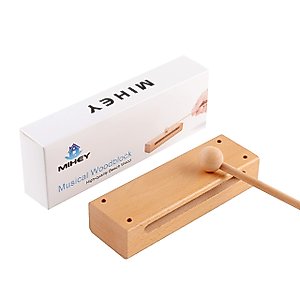 Musical Wood Block Percussion Instrument with Mallet