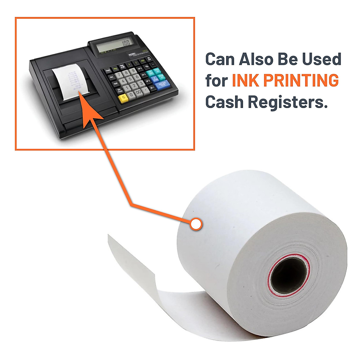 Victor 7050 Compact White Paper Rolls for Handheld and Portable Printing Calculators/Adding Machines/Ink Print Cash Registers 2.25” W x 150' FT (3-Pack)