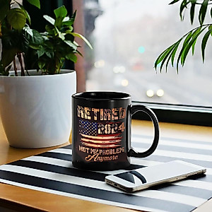 Quimom Retirement Gifts for Men, Retired 2024 Not My Problem Anymore Mug, Funny Farewell Gifts for Coworkers Dad Boss, Unique Retired Mug Gift Ideas,Happy Retirement Gifts 11oz, Gag Office Gifts