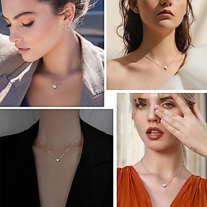 PROSILVER Dainty Silver Heart J Necklace For Women Pendent Neckles