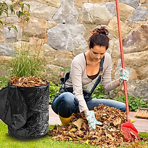 Wakeman Collapsible Trash Can - 44-Gallon Portable Garbage Can Outdoor Bin with Zippered Lid for RV, Camping, Parties, or Yard Waste (Black)