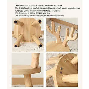 LMMYBQB Solid Wood Deer Back Chairs, Household Small Chairs, Small Benches, Dining Chairs, Low stools, Shoe Changing stools