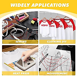 Tshirt Ruler Guide for Vinyl Alignment,T Shirt Ruler to Center Design,Tshirt Measurement Tool with Heat Tape ,Sublimation,Heat Transfer,Acrylic Ruler for All Size,Heat Press Accessories