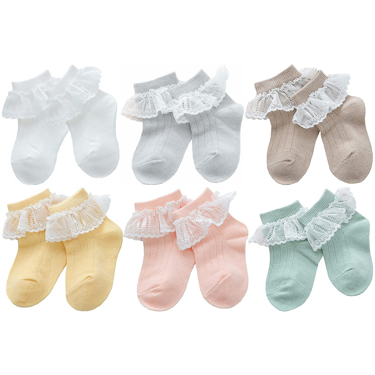 QandSweet Newborn Girls' Socks Baby Ankle Sock for Infant and Toddlers (0-6 Months)