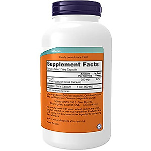 NOW Supplements, Coral Calcium 1,000 mg, Bone Health*, Healthy pH Balance*, 250 Veg Capsules