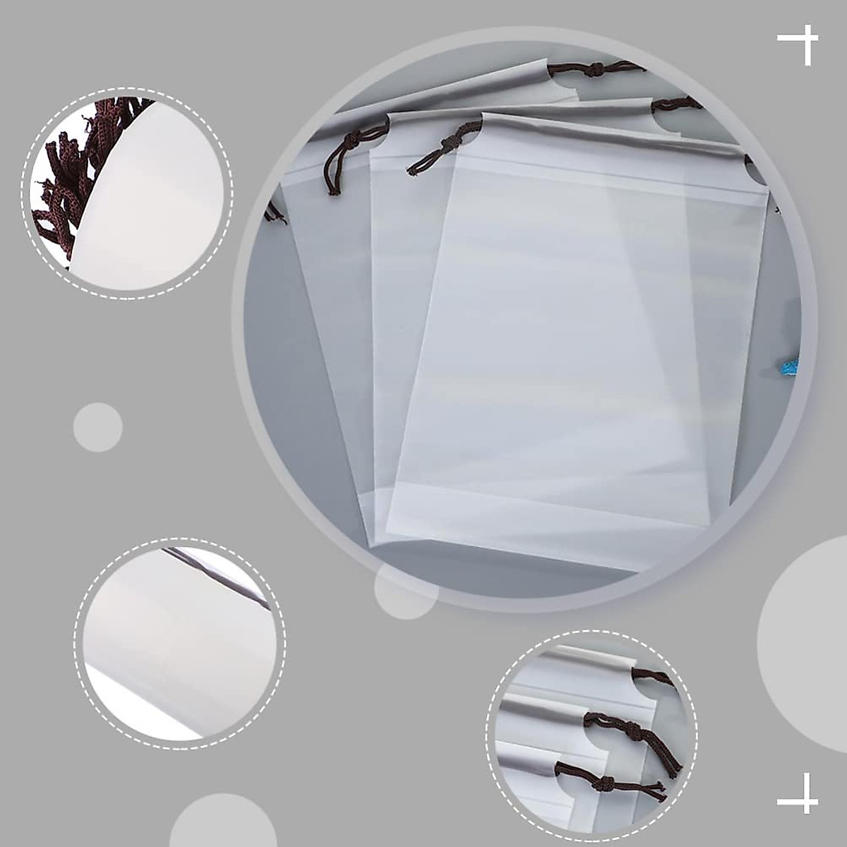 HEALLILY 40pcs Eyelash Packaging Bag Travel Makeup Bags Lash Pouch Eva Drawstring Bags Cosmetics Storage Pouch Small Frosted Packaging Bag Lash Organizer Bag Lash Packing Bags