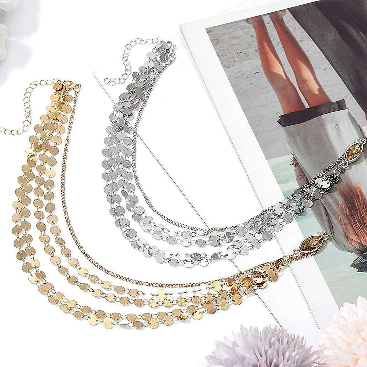 Yean Gold Head Chain Bohemian Hair Jewelry Headpiece Forehead Band Festival Hair Headband Accessories for Women and Girls (Gold)