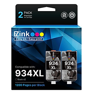 E-Z Ink (TM Compatible Ink Cartridge Replacement for HP 934 934XL 934 XL High Yield to use with HP Officejet 6812 6815 OfficeJet Pro 6230 6830 6220 6800 6820 6822 6825 6835 6836 Printer (2 Black)