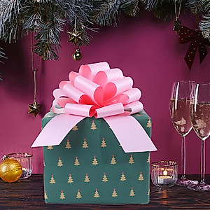 12" Large Pull Bows,2pcs Car Bows for Gift Wrapping, Christmas Party Birthday Gift Wedding Ribbon Bows for Bikes, Wrapping Boxes or Flower Decorations, Valentine's Day Gift Decorations (Pink)