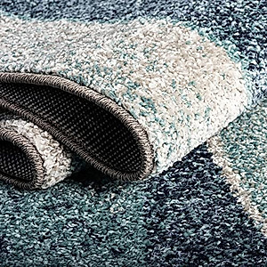 Unique Loom Autumn Collection Area Rug - Plantation (9'x 12' Rectangle, Blue Gray/ Black)