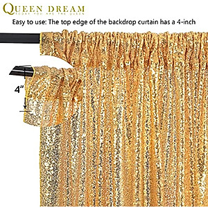 7ft x 7ft Gold Sequin Backdrop Curtain Glitter Photo Booth Backdrop for Wedding Birthday Baby Shower Event Decor