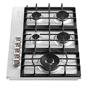 Empava 30" Built Cooktop in Stainless Steel with 5 Gas Stove Including A 18000 BTU Power Burner, 30IN, Silver