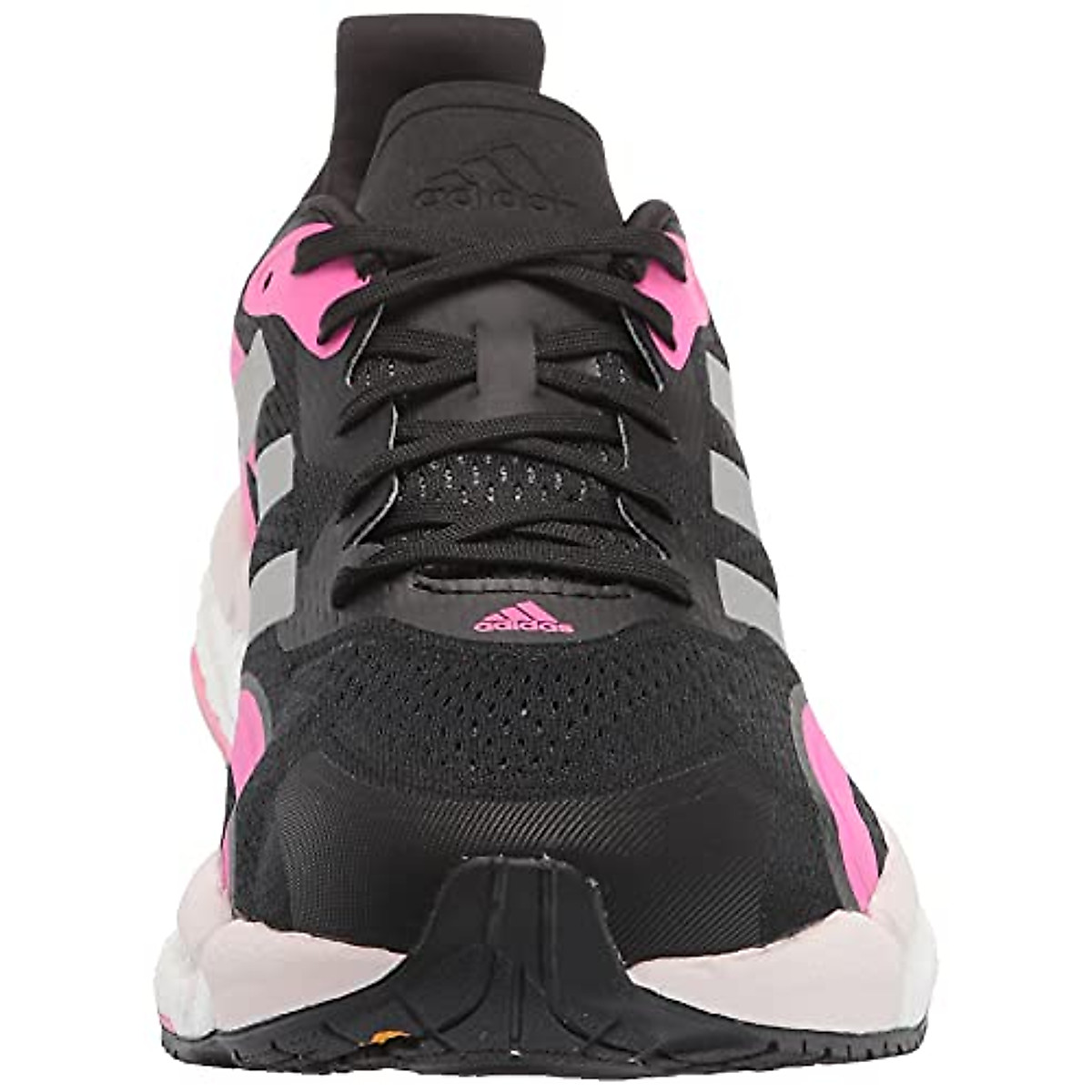 adidas womens Solar Boost 21 Running Shoes, Black/Screaming Pink/Halo Silver, 5.5 US
