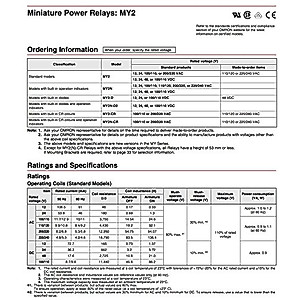 Omron MY2 AC110/120 (S) (Pack of 2) General Purpose Relay, Standard Coil Polarity