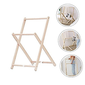 Homoyoyo Clothes Organizer Rack 1pc Simple Hanger Garment Storage Shelf Garment Rack Clothes Wood Rack Cross Wooden Clothing Coat Hanging Stand Clothes Rack