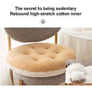 GZHOME Round Chair Pad,Soft Fluffy Seat Cushion Plush Thicken Seat Pad,Comfort Lambswool Chair Cushion Floor Pillow for Kitchen Home Office Dining Chair (40x40cm(16x16inch), Yellow)