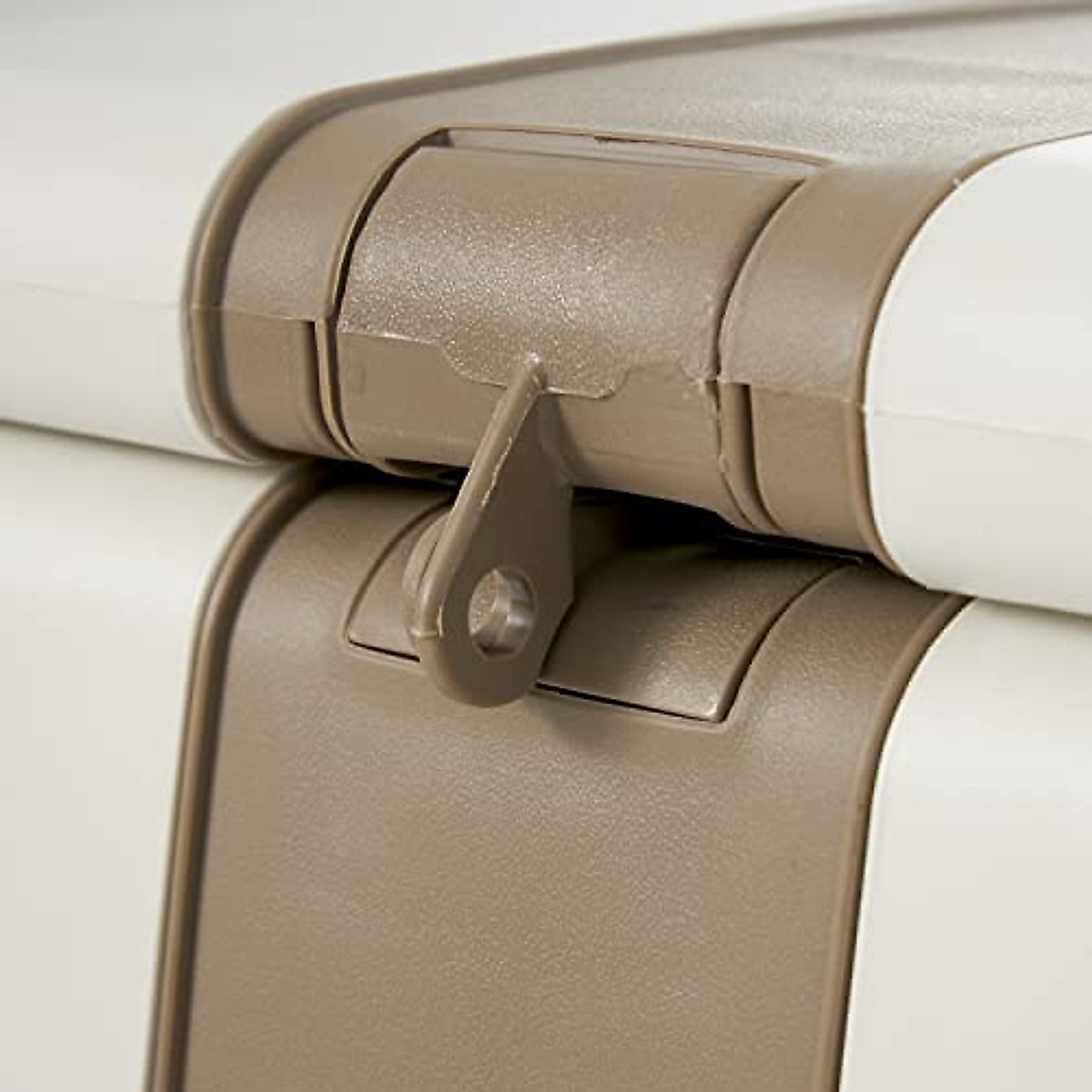 Homeplast Regular 52.83 Gallon Capacity Indoor Outdoor Heavy Duty Plastic Deck Box Storage Trunk, Beige/White