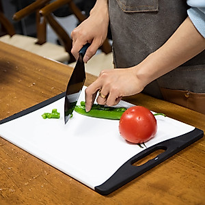 Cutting Board, Cutting Boards for Kitchen set of 3, Black Chopping Board Dishwasher safe, Easy Grip Non-slip Handle Border with Juicy Groove, Reversible, Chopping Food, Baking, Cooking Meat.