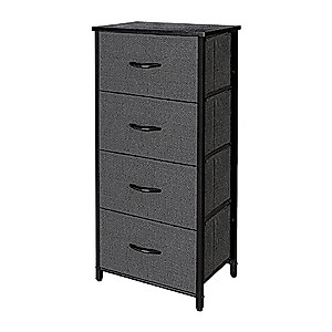 AZL1 Life Concept 4 Drawers Fabric Dresser Storage Tower, Organizer Unit for Bedroom, Closet, Entryway, Hallway - Dark Grey