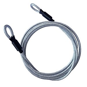 GOMRQING 4FT 5mm Security Cable Lock,Braided Steel Vinyl Coated Safety Cable Luggage Lock,Flexible Steel Cable Security Wire Rope Double Loop
