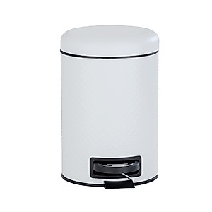 WENKO 0.79 liq. gal. Bathroom Trash Can, Dimensions (WxDxH): 8.9 x 6.7 x 9.8 in, Small Waste Basket, Small Garbage Can, 8.9 x 6.7 x 9.8 in, White