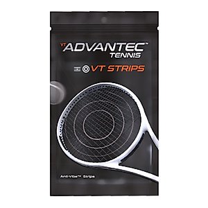 VT Advantec Anti-Vibe Strips – Tennis Racket Vibration Dampener – Absorb and Reduce Vibration – Maximize Control and Stability – Expand Sweet Spot and Prevent Injuries – Carbon Black – Pack of 4