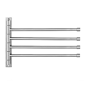 KES Bathroom Towel Bar 13.8 Inch Swing Arm Wall Mount Swing Out 4-Arm Towel Holder, SUS304 Stainless Steel Brushed Finish, A2102S4-2