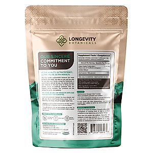 Longevity Botanicals Organic Chaga Mushroom Powder - Ultra Concentrated Supplement - Promotes a Balanced Immune System, Relaxation, Stress Relief and Improved Sleep - 100 Grams