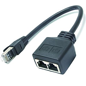 LYMGS RJ45 Ethernet Cable Splitter Network Adapter, NOT Router, 1 Male to 2 Female LAN Ethernet LAN Network Extension Splitter Cable 8-Pin Adaptor with 145mm Line