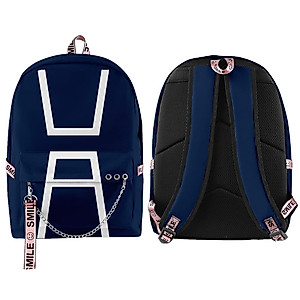 Anime Backpacks Kid Schoolbag Backpack for teens students and unisex 3pcs（Bag-Blue）