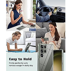 MIODIK Clear Case for Samsung Galaxy S23 Ultra, with Camera Lens Protector×2, [Military Grade Protective] [Non-Yellowing] Shockproof Slim Cover for S23 Ultra 5G 6.8 Inch 2023 (Transparent)