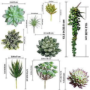 MAXZONE 16 Pack Artificial Succulent Create Realistic Succulent Flocking Plants Unpotted Fake Succulents Plant for Lotus Landscape Decorative Garden Arrangement Decor