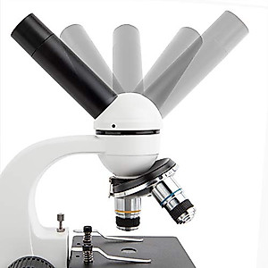 AmScope - 40X-1000X Biology Science Metal Glass Student Microscope with USB Digital Camera + Slide Preparation Kit - M158C-SP14-E