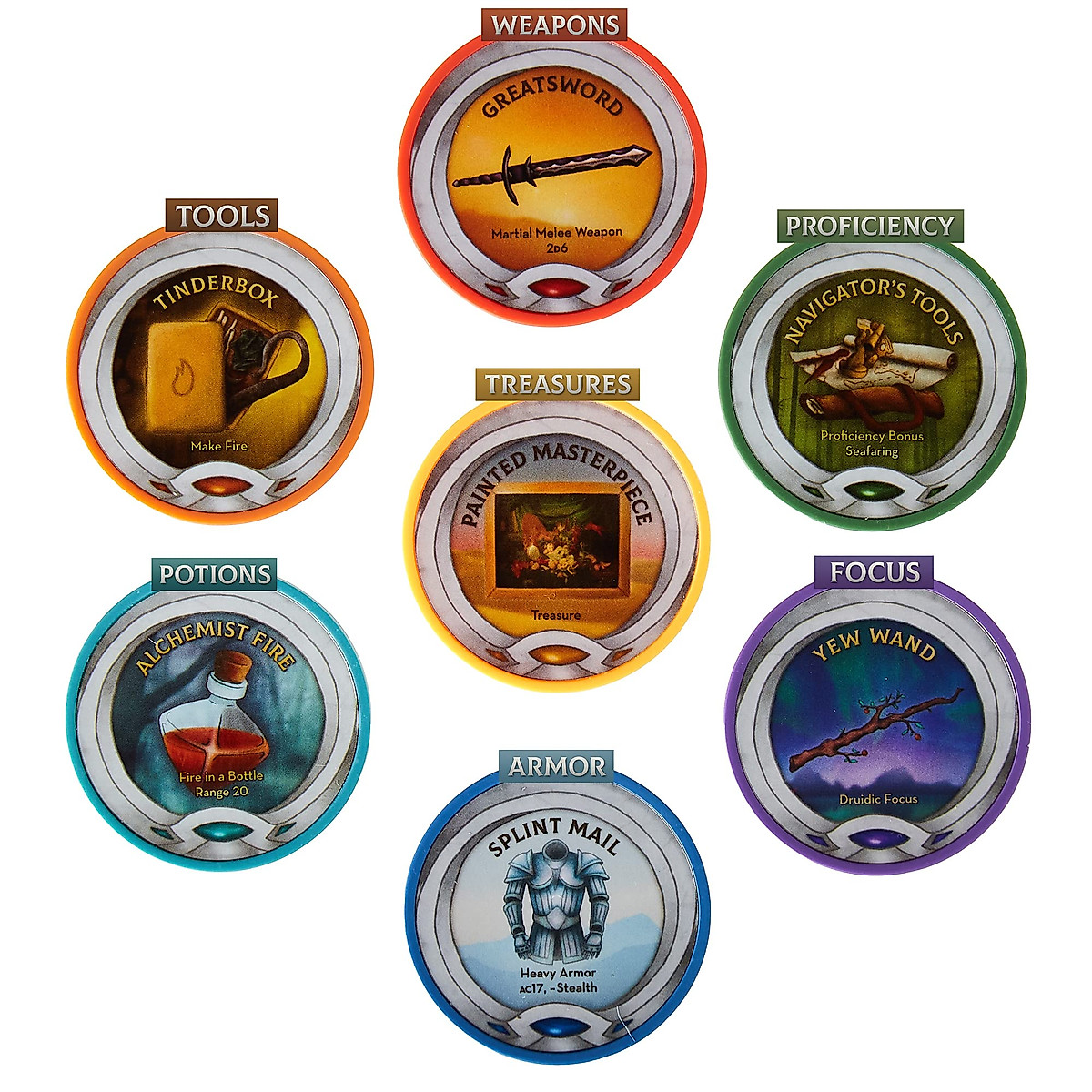 The Master's Vault: 150 D&D Quick Reference Item Cards or Item Tokens from 5E Player's Handbook - Illustrated TTRPG Weapons, Armors, Spellcasting Focuses, and More – D&D Accessories (Item Tokens)