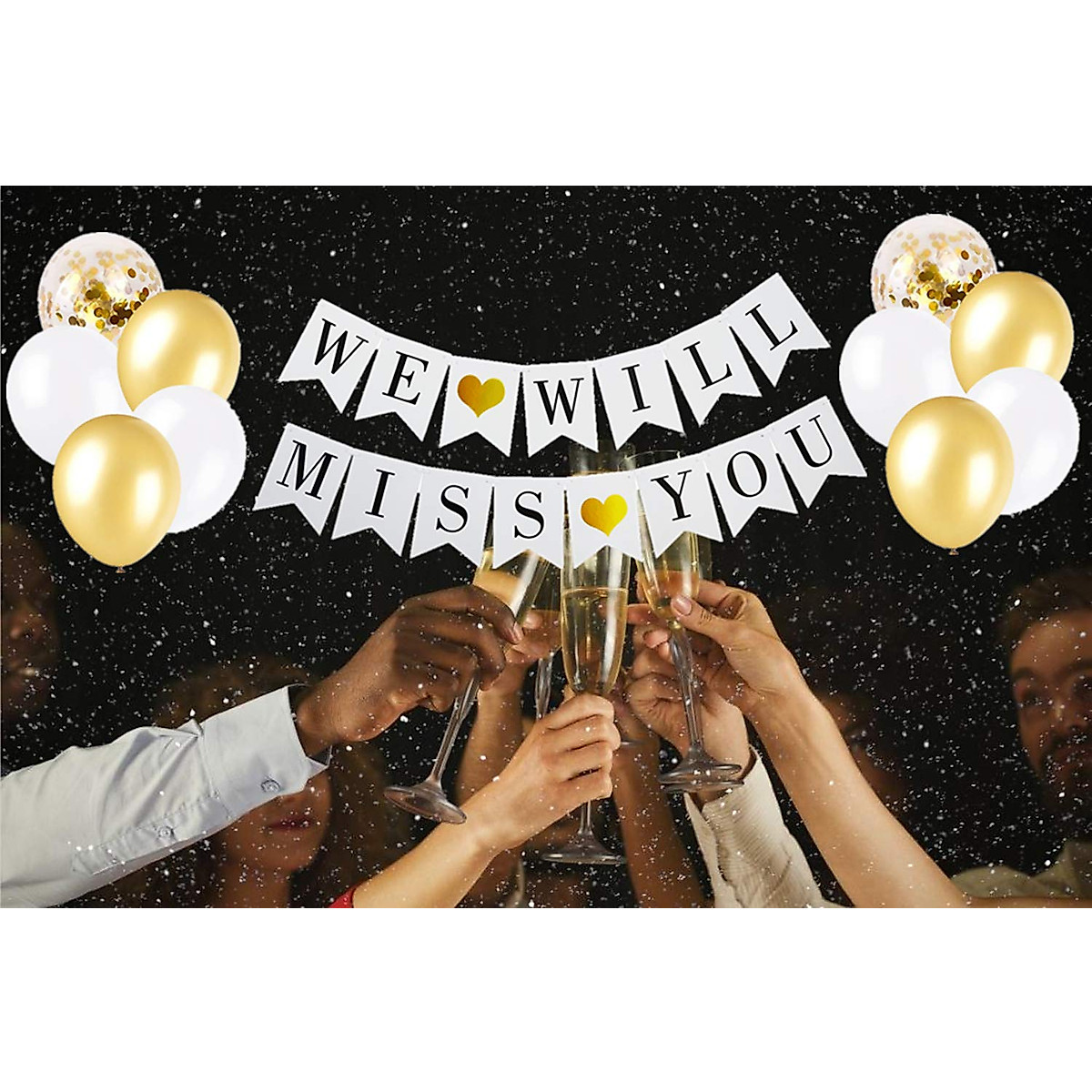 Mannli Elicola We Will Miss You Banner Balloons Bunting for Retirement Farewell Going Away Office Work Party Graduation Decorations