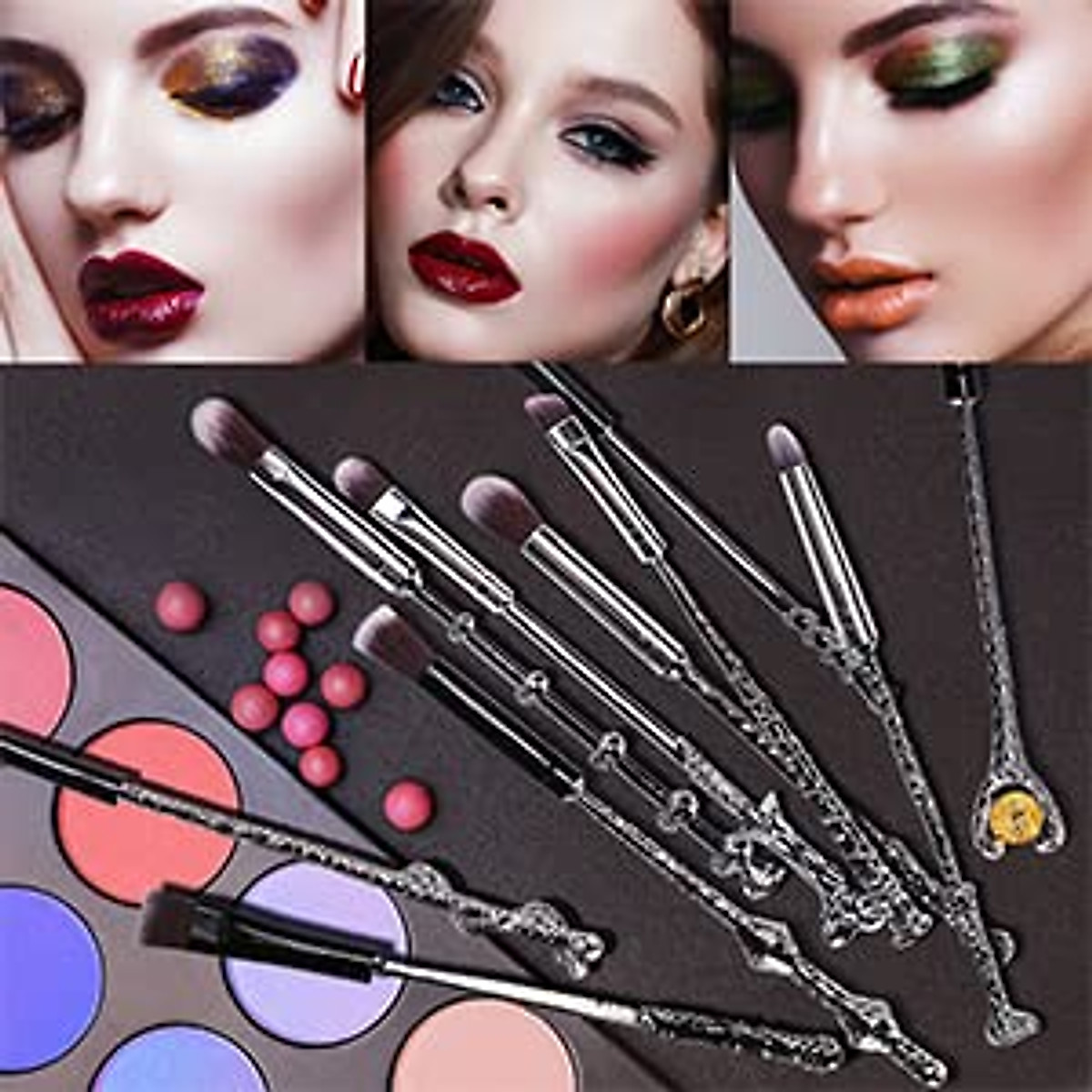 Wand Makeup Brushes Set - ARALOR 10pcs Wand Set Makeup Brushes for Women