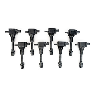 Ignition Coil Pack Set of 8 - Compatible with Nissan, Infiniti Vehicles - Armada, Titan, Pathfinder, Armada, QX56 5.6L - Models Years 2004, 2005, 2006, 2007 - Replaces 22448-7S015, E1010