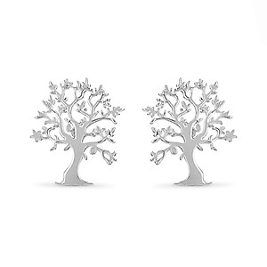 Boma Jewelry Sterling Silver Tree of Life Nature Stud Earrings