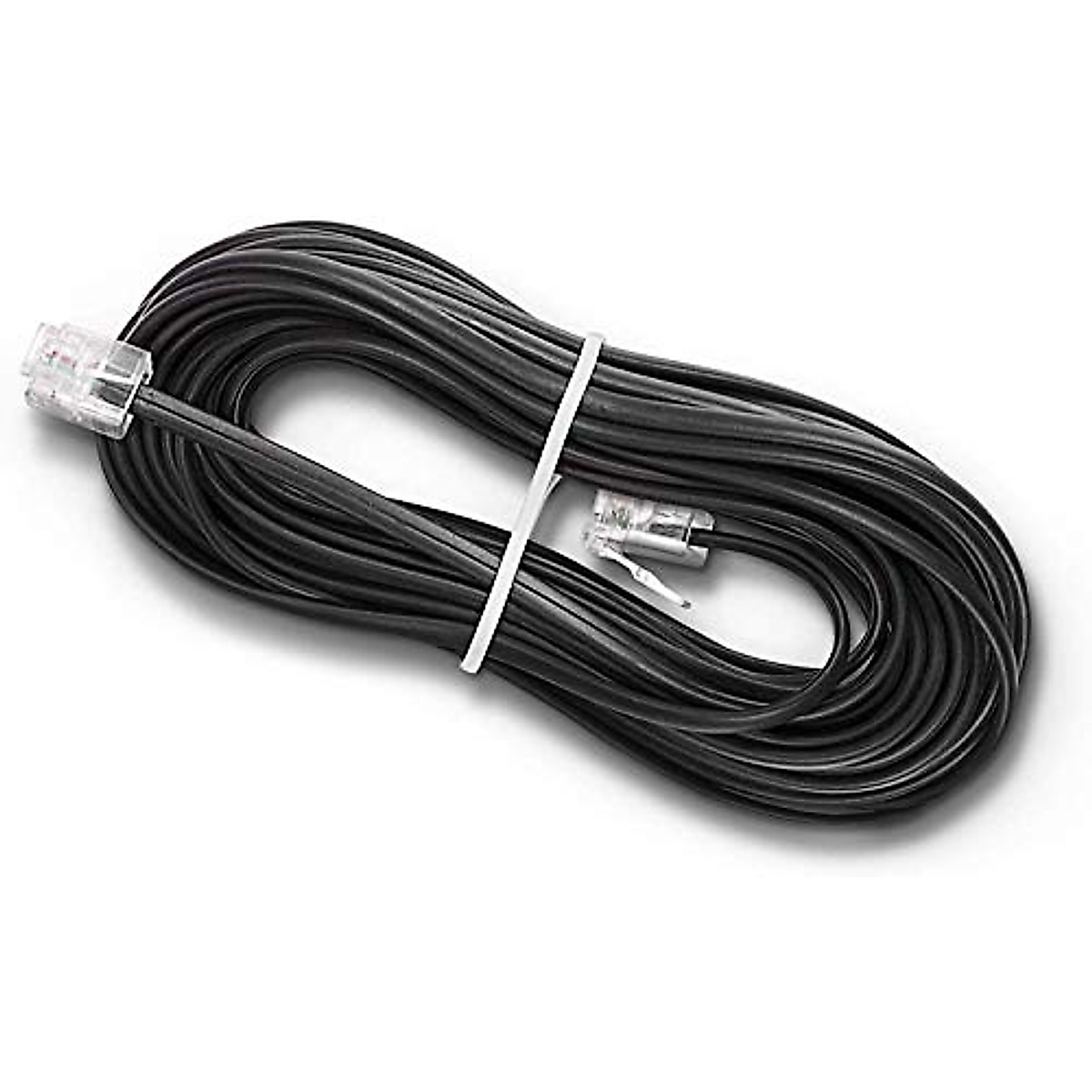 Phone Line Cord 25 Feet - Modular Telephone Extension Cord 25 Feet - 2 Conductor (2 pin, 1 line) Cable - Works Great with FAX, AIO, and Other Machines - Black