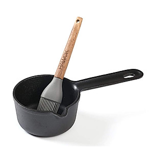 HAWOK 3.9inch Cast Iron Melting Pot Sauce Pan with Brush,8.8 oz…
