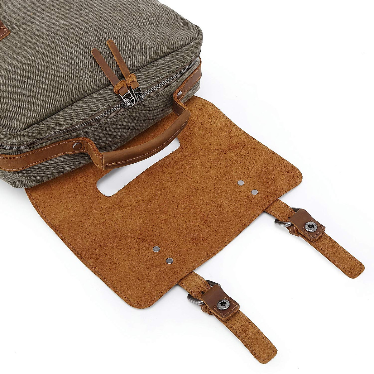 TSD Brand Valley Hill Canvas Backpack (Olive)