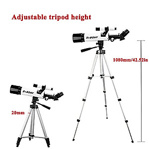 SVBONY Telescope for Kids, 60mm Portable Refractor Telescope, Multi-Coated Optics Ideal Telescope for Beginners
