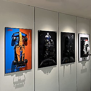 iLuane Display Wallboard for Lego McLaren Formula 1 Race Car 42141 Bundle with Lego 42083 Bugatti Chiron, Collectibles Display Wallboard for Building Blocks (Only Display Wallboard)
