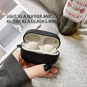 Silicone Case Compatible with Sonys WF-1000XM5 Earbuds Headphones, Shockproof & Anti-Scratch Portable Protective Cover for The Best Truly Wireless WF-1000XM5 Earbuds (Black)