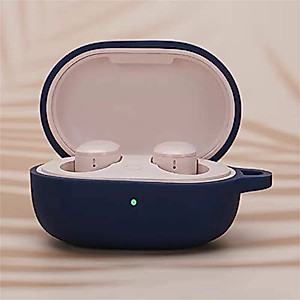 2 Pack DAYJOY Soft Silicone Protective Case Cover Compatible with Redmi Airdots 3 Earbuds, Protective Skin Sleeve with Key Chain (Black+Blue)