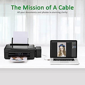 Printer Cable 30Ft,2.0 Printer Scanner Cable Cord USB Type A Male to B Male High Speed for HP, Canon, Lexmark,Dell, Xerox, Samsung etc(30 Ft/10M)