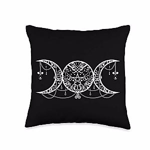 Creativemotions Triple Moon with Pentagram Throw Pillow, 16x16, Multicolor
