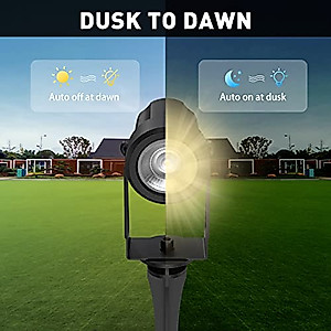 SUNTHIN Solar Landscape Lights, Solar Spot Lights Outdoor Auto On/Off, Waterproof Lanscape Lighting for Yard, Garden, Lawn, Plant, Tree, Wall, Fence (Warm White)