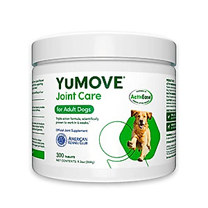 YuMOVE Adult Dog Tablets | Hip and Joint Supplement for Dogs with Glucosamine, Hyaluronic Acid, Green Lipped Mussel | Dogs Aged 6 to 8 | 300 Tablets